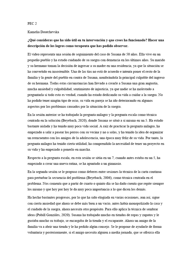 PEC 2 Terapia sistémica | Descargar gratis PDF | Psicoterapia | Sicología