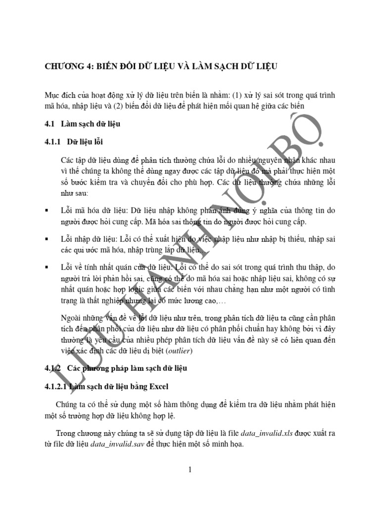 Thuc Hanh THUD-Chuong 5-Xu Ly Du Lieu SPSS | PDF