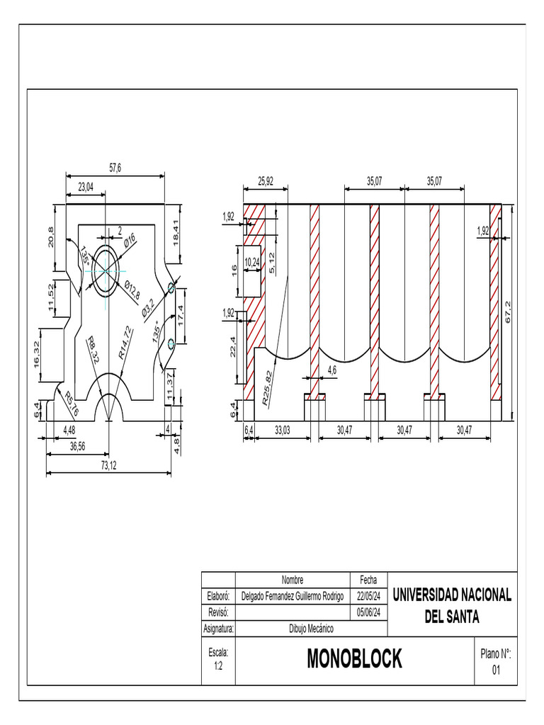 Monoblock (Dibujo Mecánico) | PDF