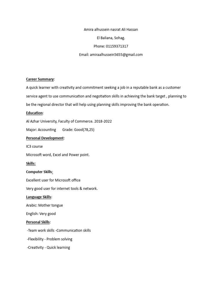 Career Summary | PDF