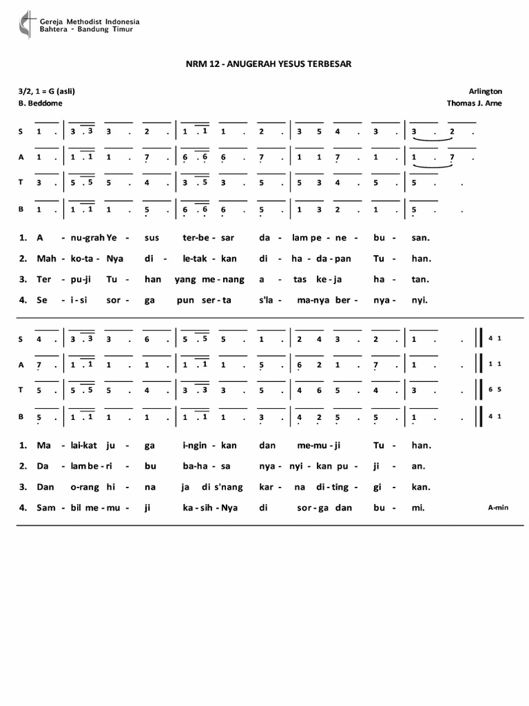 NRM 12 - Anugerah Yesus Terbesar | PDF