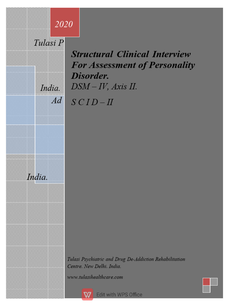 Personality Disorder Assessment Guide | PDF | Personality Disorder ...