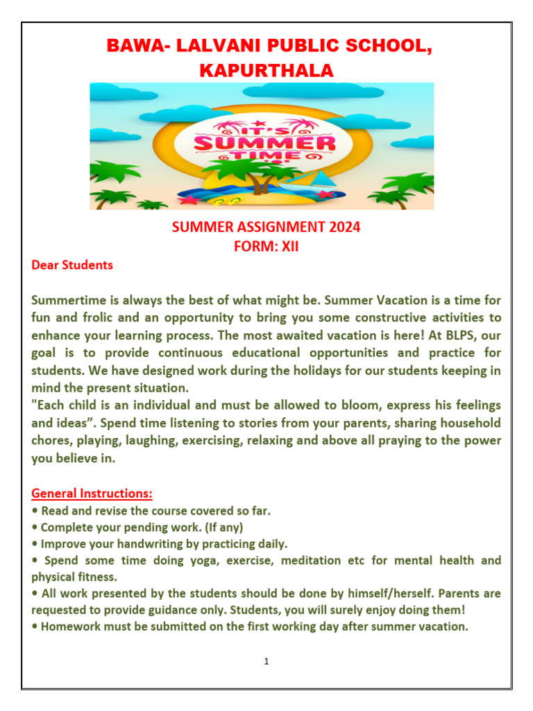 Summer Assignment Form - XII | PDF | Relational Database | Electrical Network