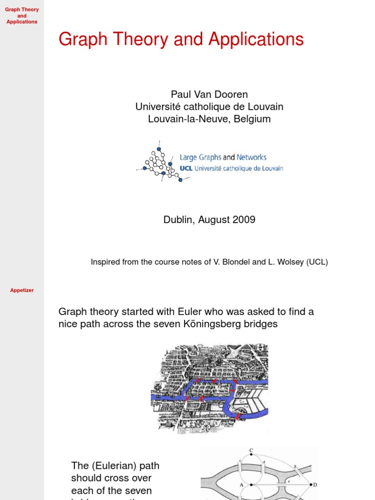 Graph Theory and Applications: Paul Van Dooren Université Catholique de ...