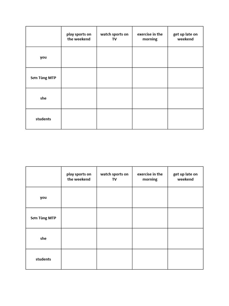 Bingo Game (Present Simple) | PDF