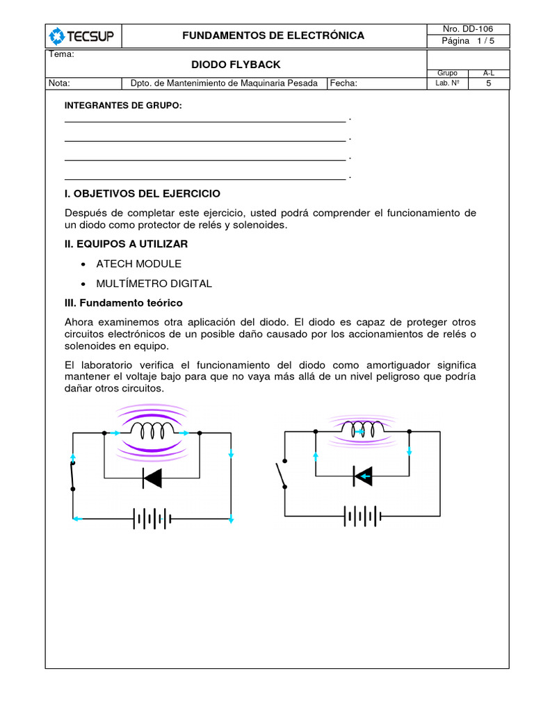 L5 - Fe - Diodo Flyback | PDF | Relé | Electrónica
