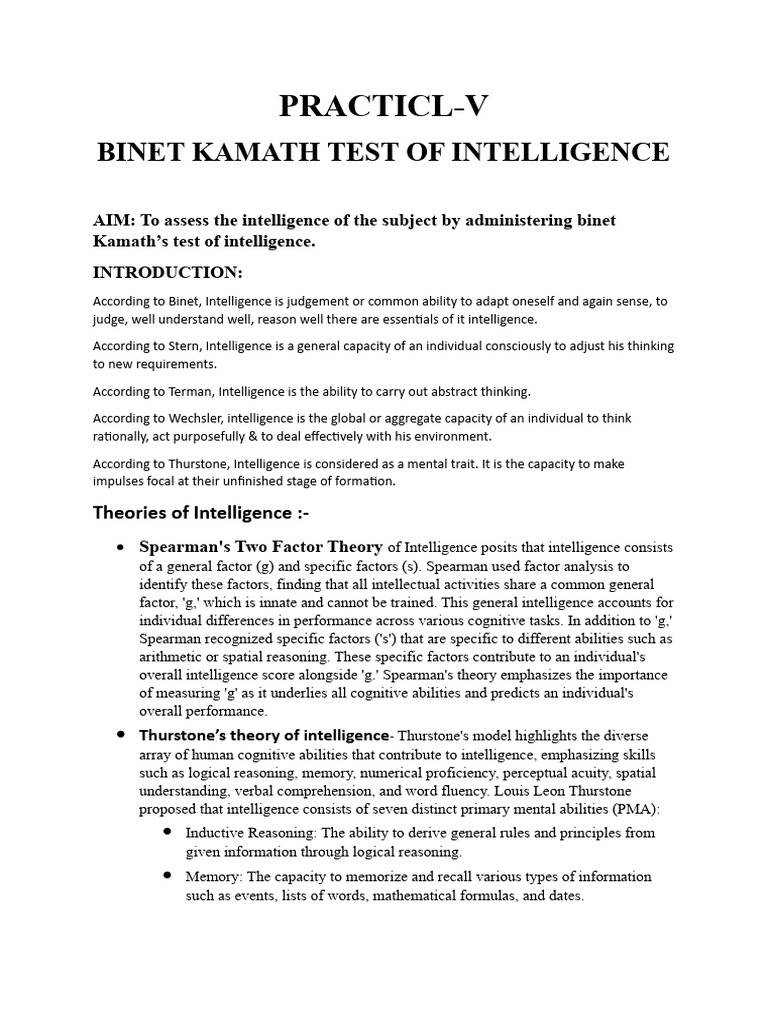 Binet Kamath | PDF | Intelligence | Intelligence Quotient