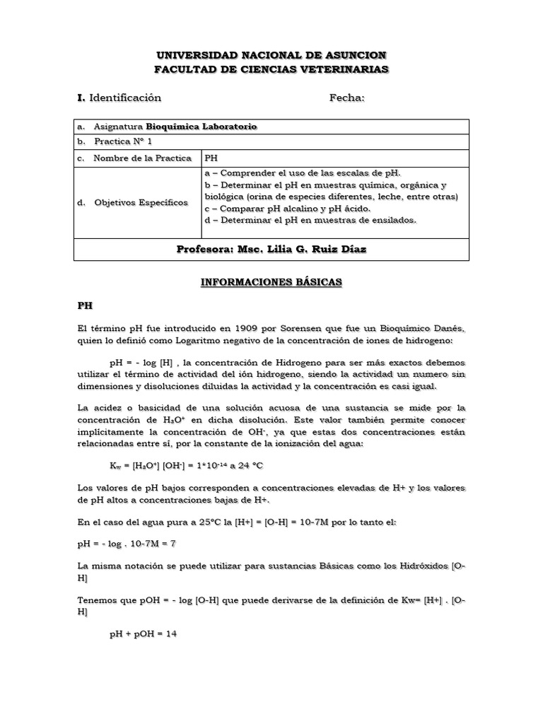 DETERMINACIÓN DE PH | Descargar gratis PDF | Ph | Constante de disociación ácida