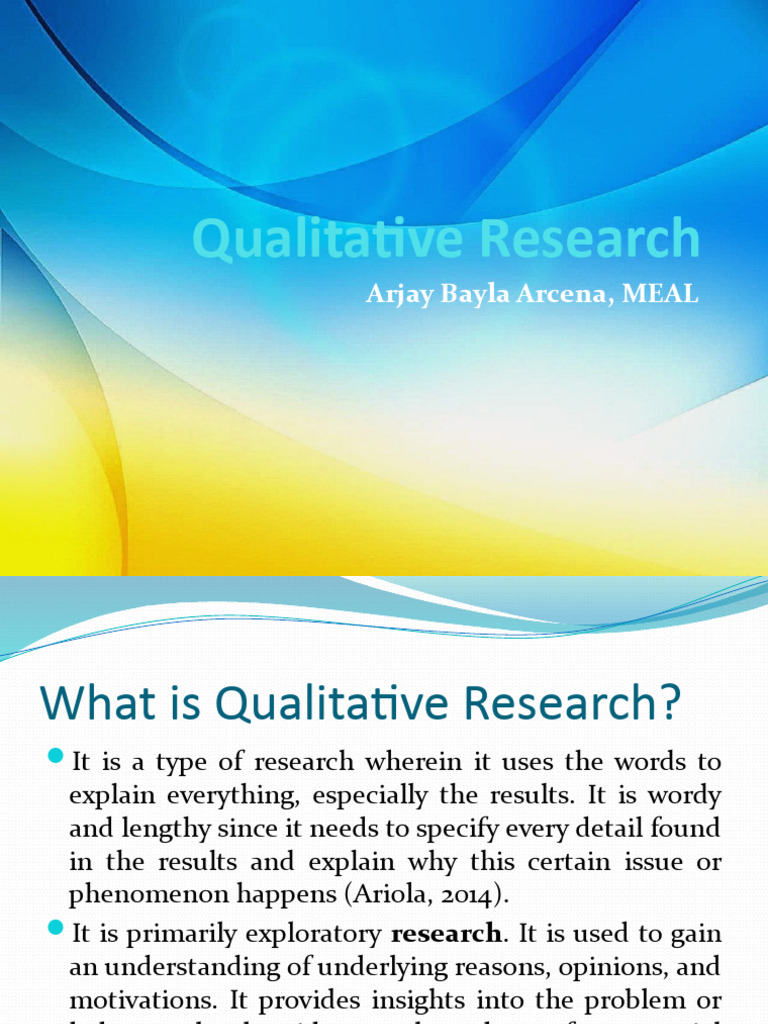 Qualitative Research | PDF | Qualitative Research | Experience