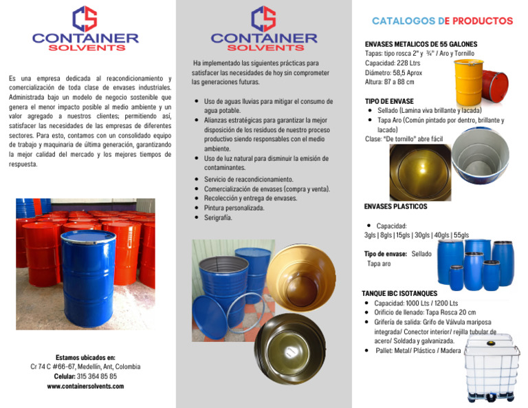 Brochure Container Solvents2 | PDF | Tornillo