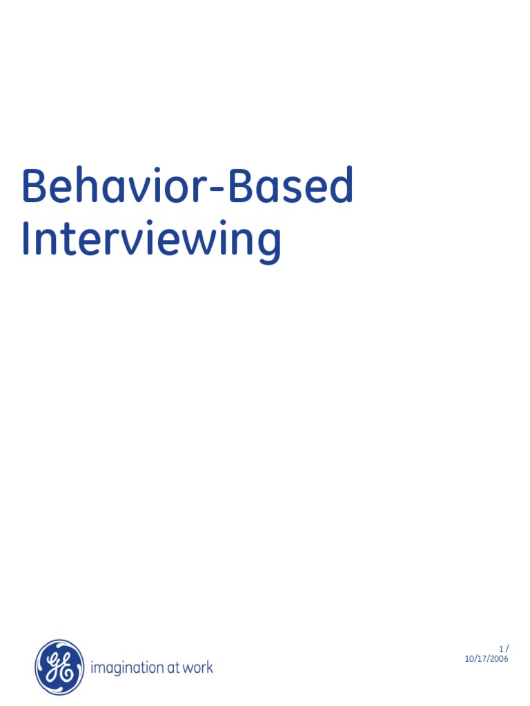 Behavior-Based Interviewing Guide | PDF | Behavior | Cognitive Science