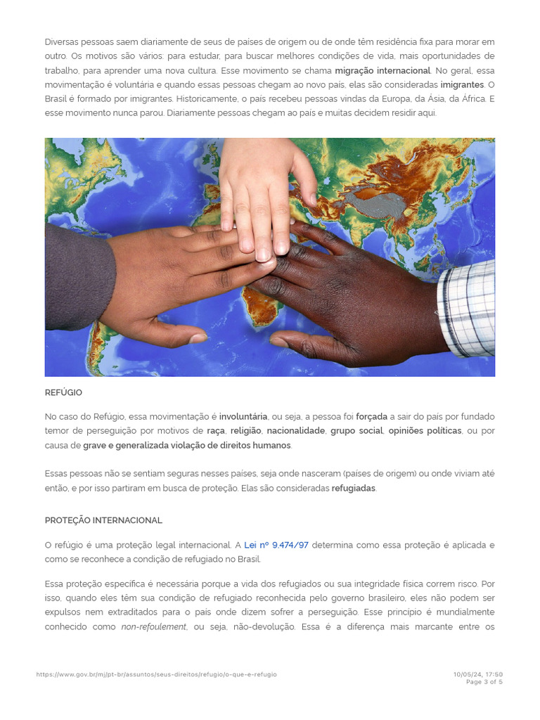 O Que É Refúgio - Ministério Da Justiça e Segurança Pública | PDF ...