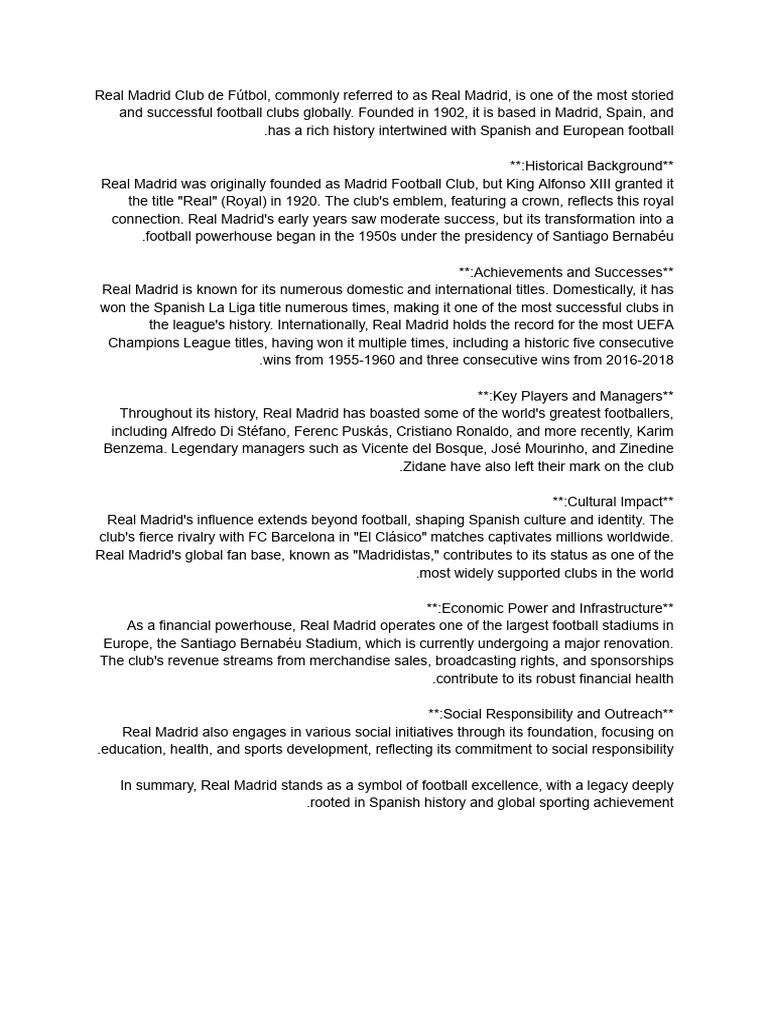 Real Madrid | PDF | Uefa Champions League | Association Football ...