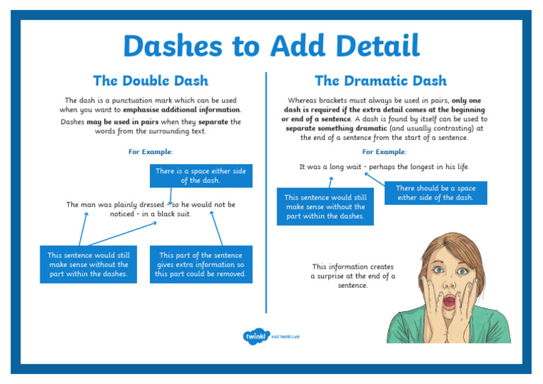 Dashes To Add Detail Poster A3 | PDF | Language Arts & Discipline