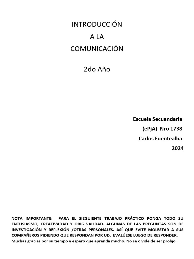 Comunicación y Signos en 2do Año | PDF | Estudios de idiomas extranjeros