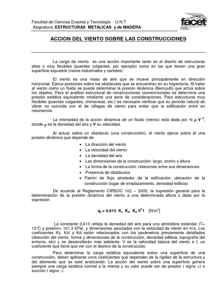 Accion Del Viento Sobre Las Construccion | PDF | Herida | Barlovento y sotavento