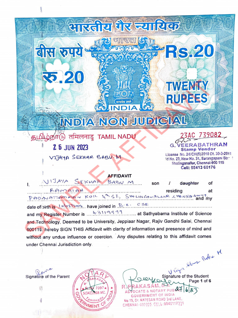 Student Affidavit 1 | PDF