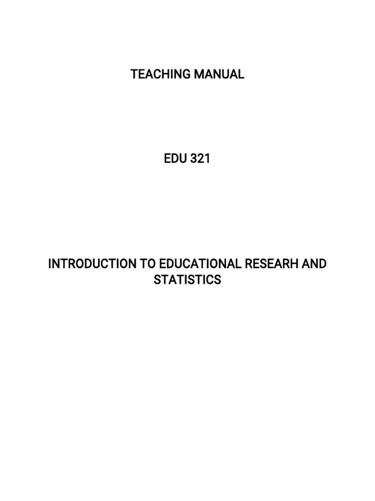 Edu 321 Teaching Manual | PDF