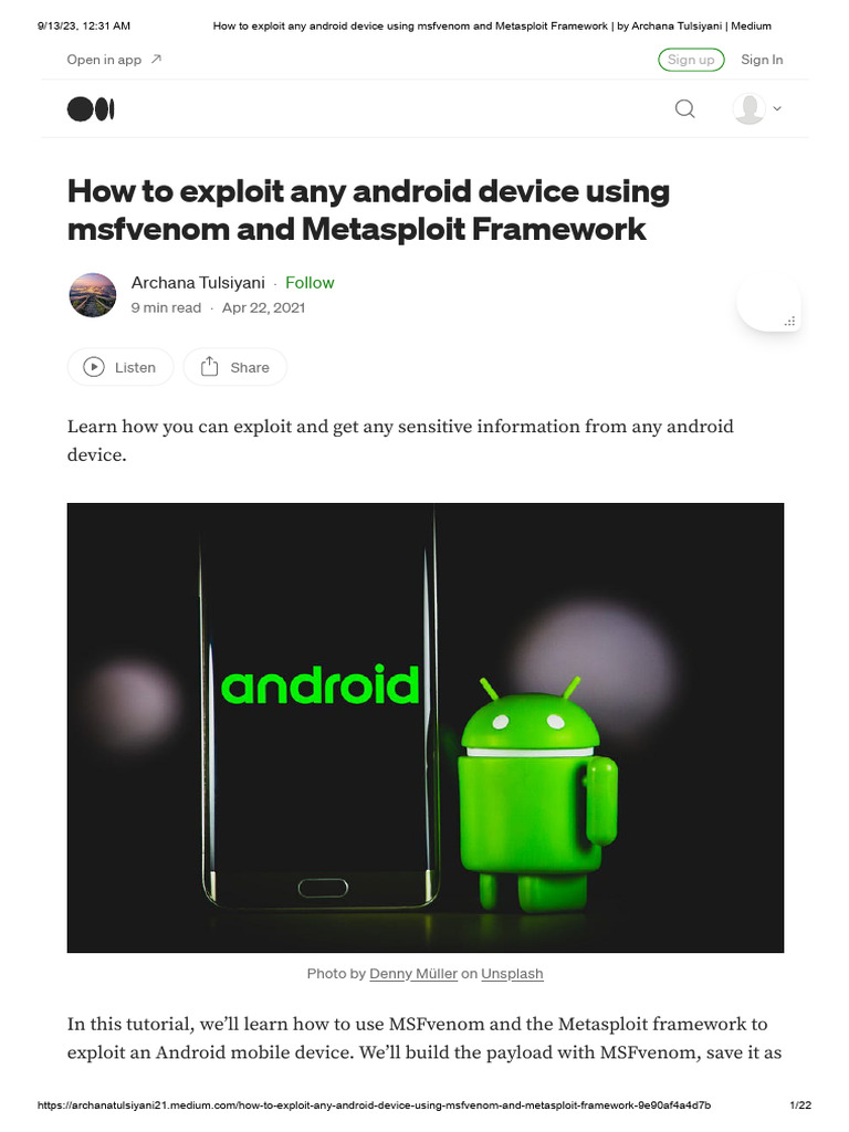 How To Exploit Any Android Device Using Msfvenom and Metasploit ...
