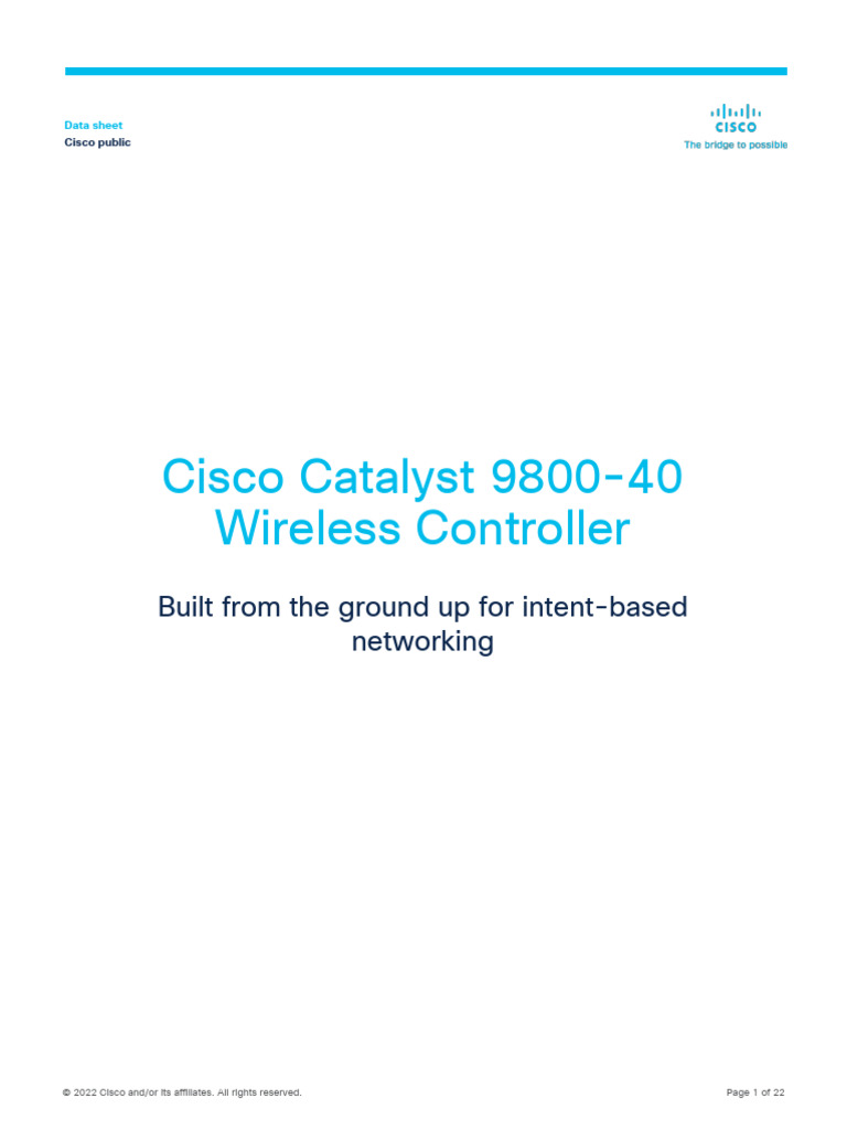 NB 06 Cat9800 Wirel Cont Data Sheet CTP en | PDF | Transport Layer ...