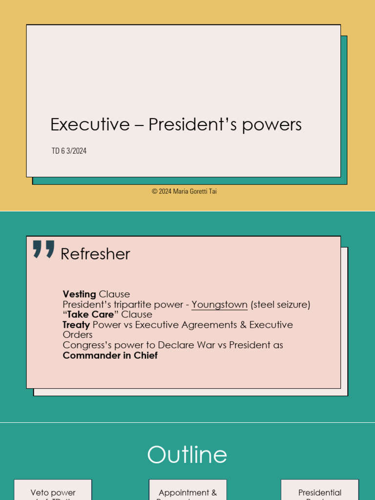 Legal English L1 - TD 6 Executive - President's Powers | PDF | American ...