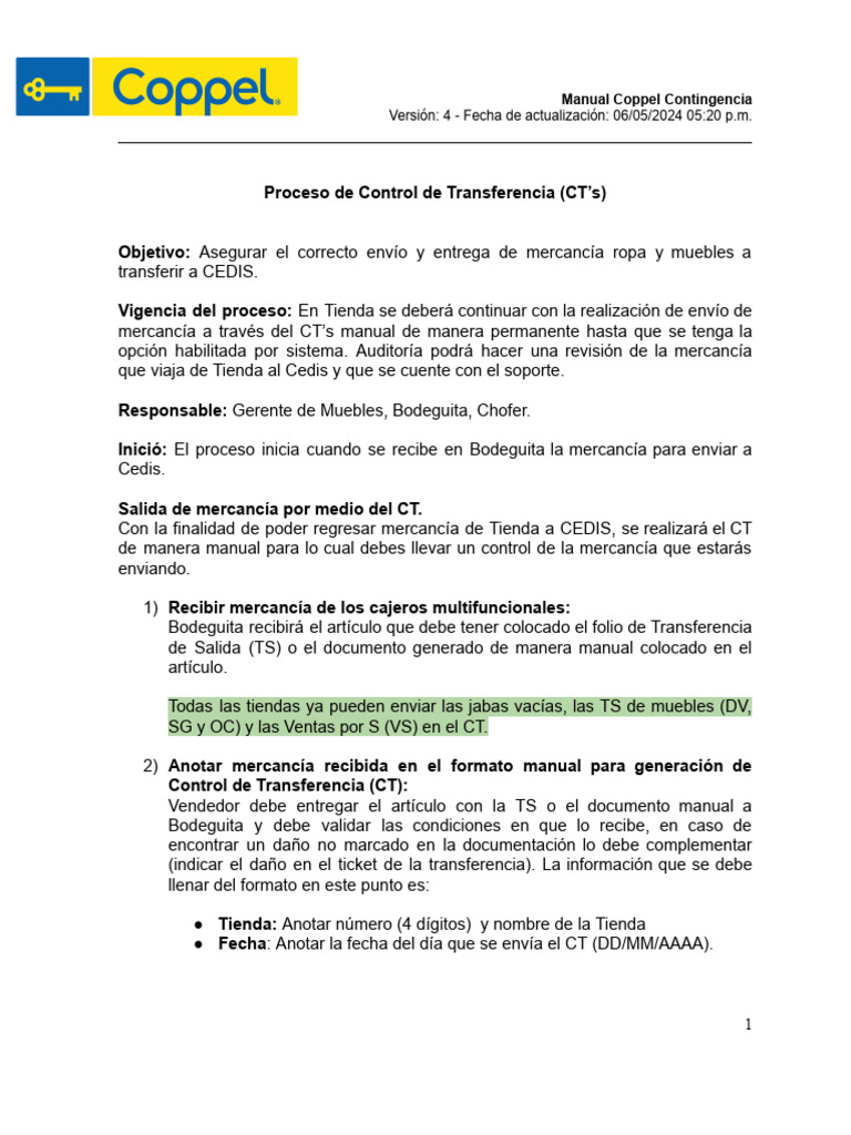 Proceso Control de CT | PDF | Informática