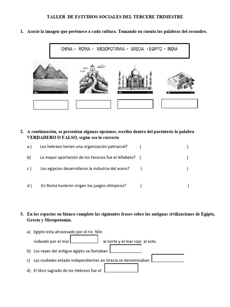TALLER DE ESTUDIOS SOCIALES DEL TERCER TRIMESTRE | Descargar gratis PDF ...
