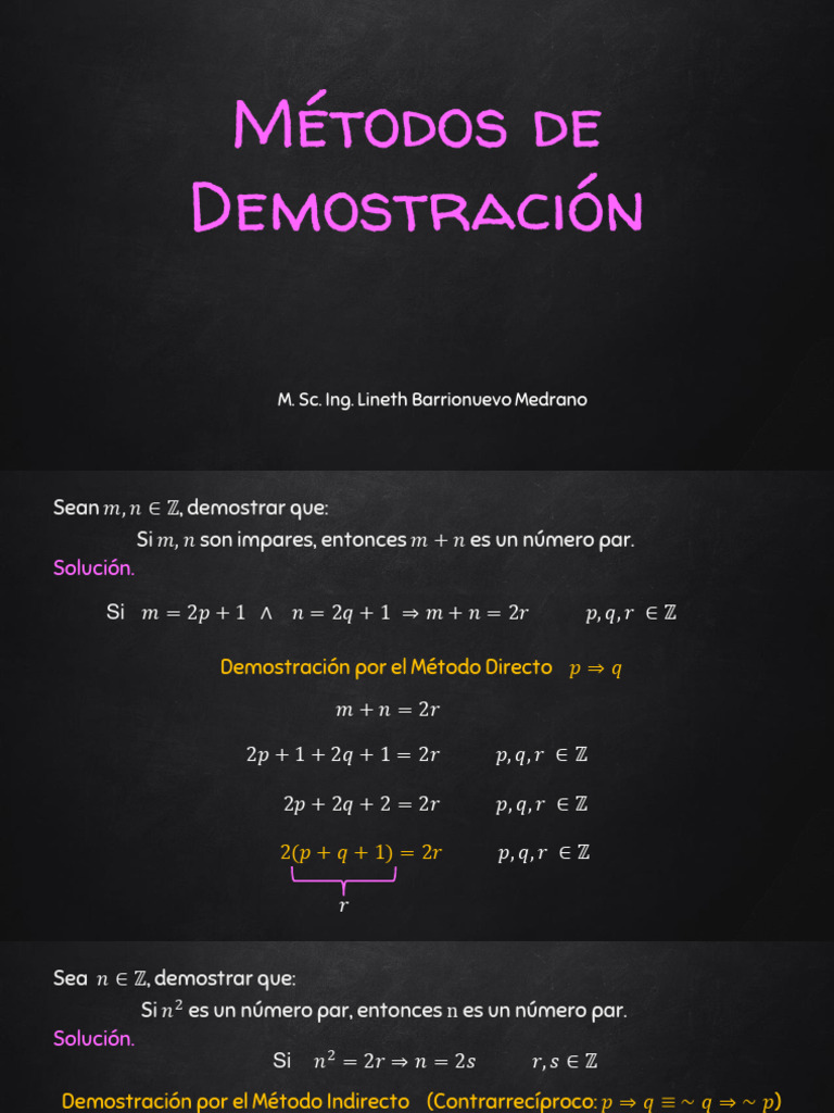 Metodos de Demostración | PDF | Lógica matemática | Lógica