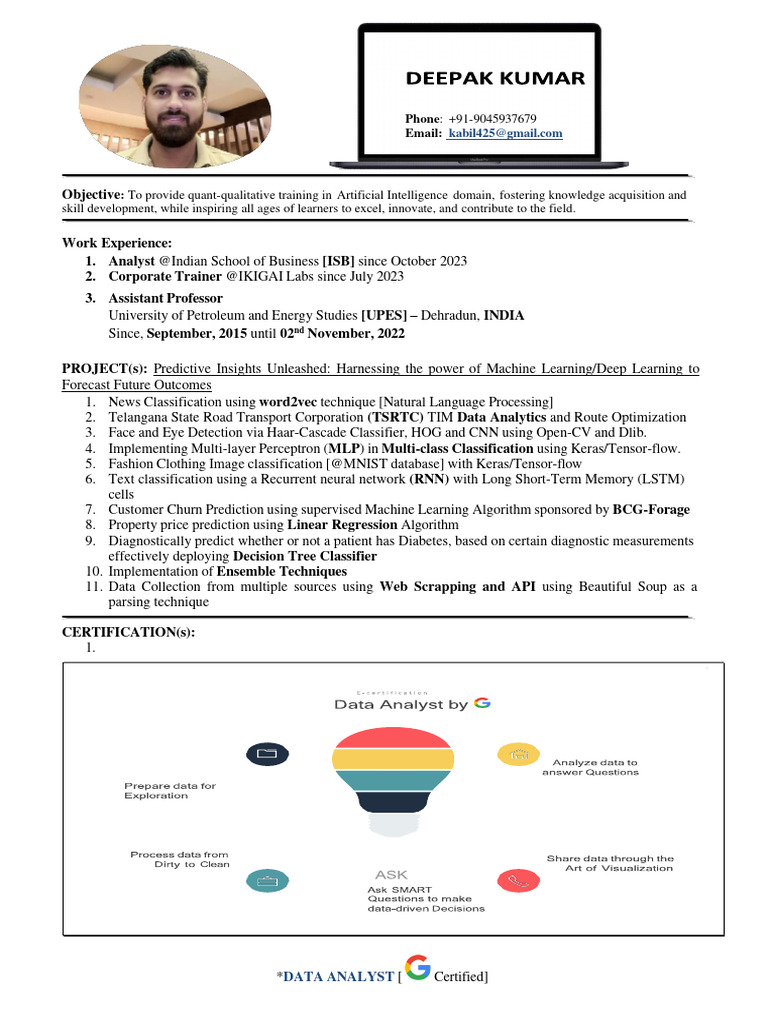 Skilled Trainer CV Deepak 2024 Updated | PDF | Machine Learning | Deep Learning
