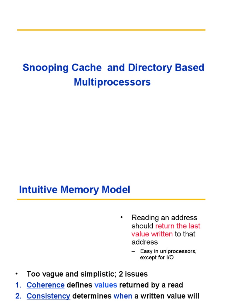 Snooping Cache and Directory Based Multiprocessors | PDF | Cpu Cache ...