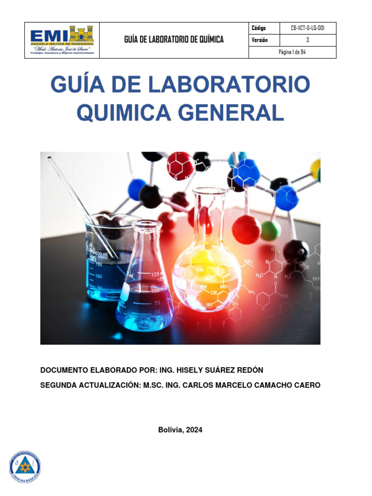 Guia Lab QMC I-2024 | PDF | Laboratorios | Ácido clorhídrico