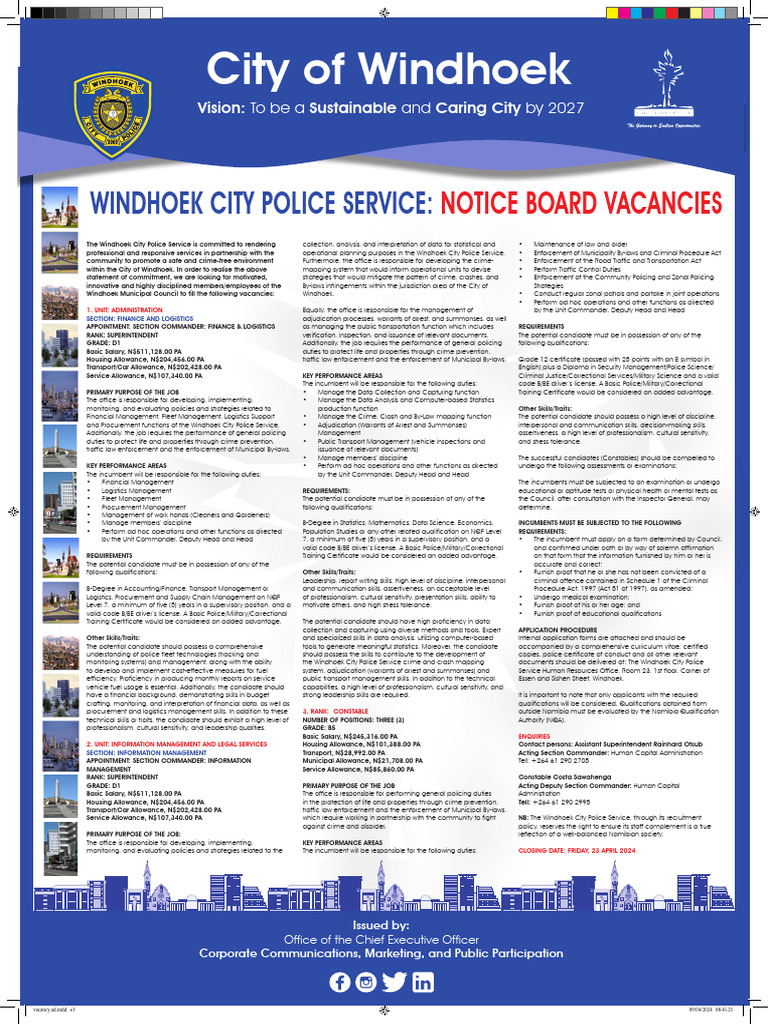 City Police - Notice Board Vacancies - 240410 - 191616 | PDF | Police ...