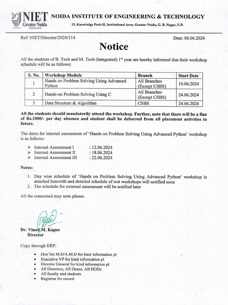 Notice 2024 114 Workshop Schedule | PDF | Parameter (Computer ...