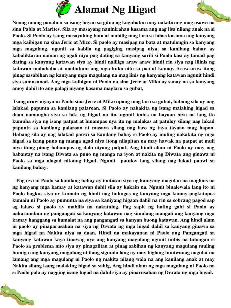 Alamat NG Higad | PDF