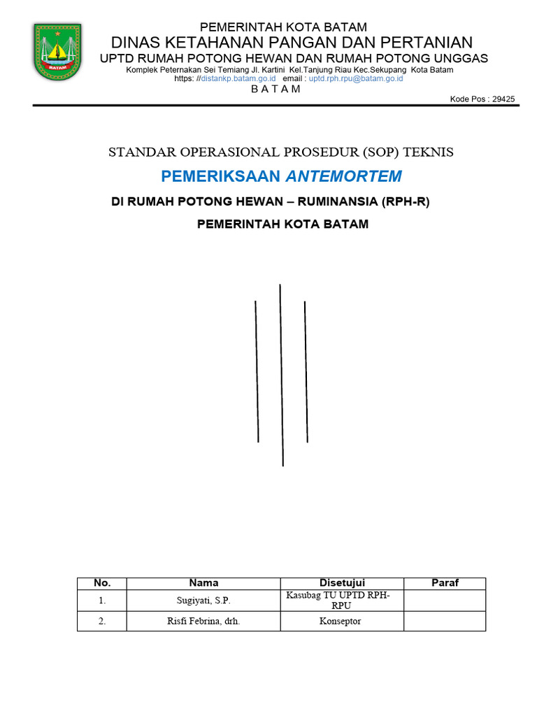 Sop Teknis Antemortem | PDF