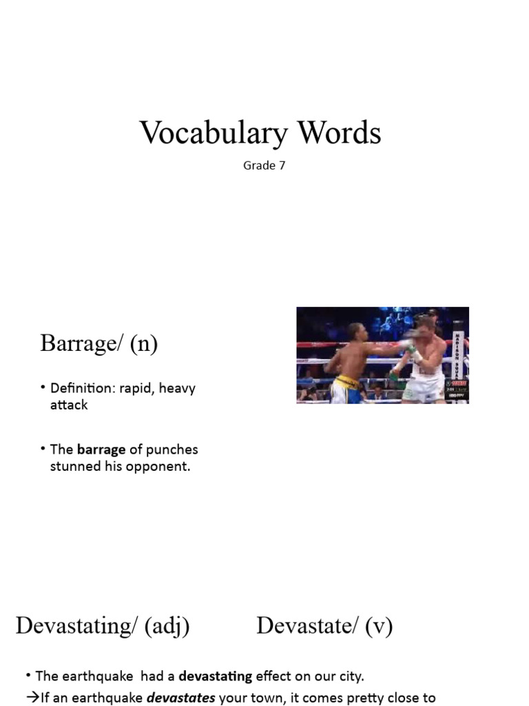 Vocabulary Words Grade 7 PART 1 | PDF | Language Arts & Discipline | Foreign Language Studies
