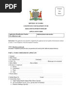 ZESCO Training Centre Admission Form | PDF