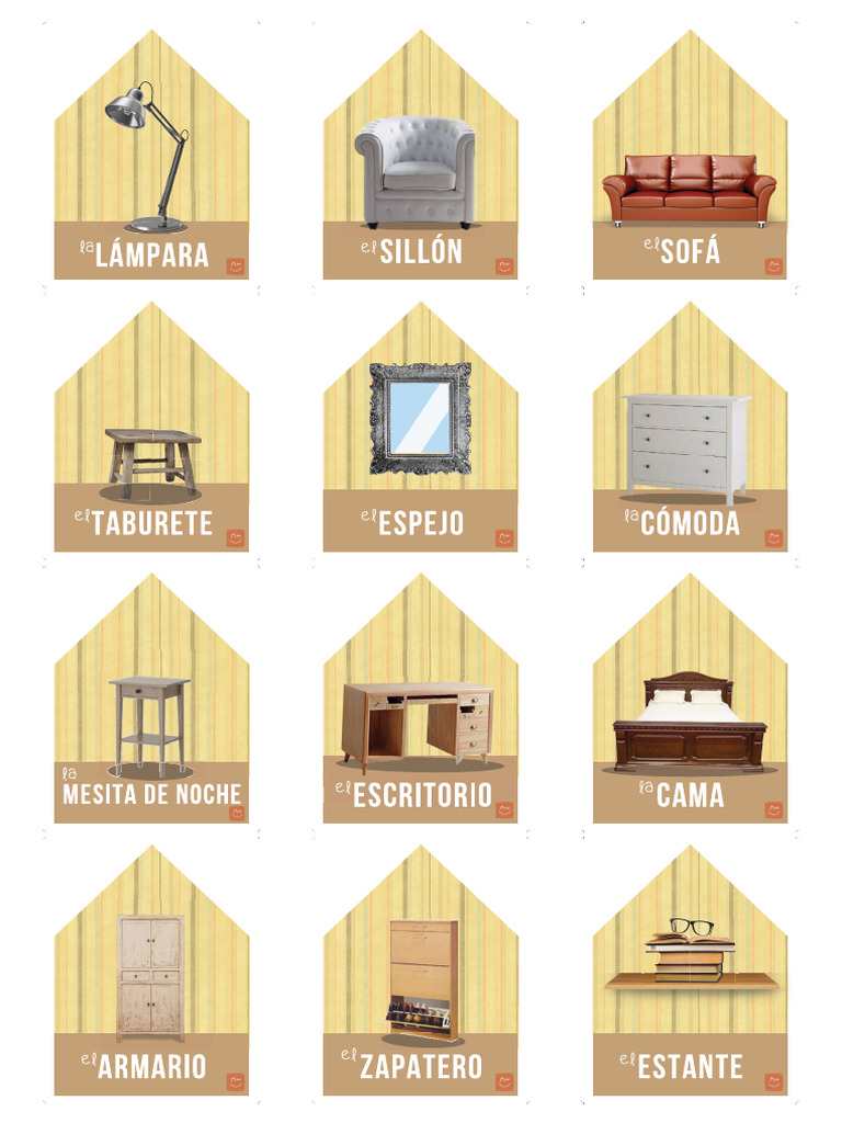 Tarjetas de Muebles - Español para Extranjeros | PDF