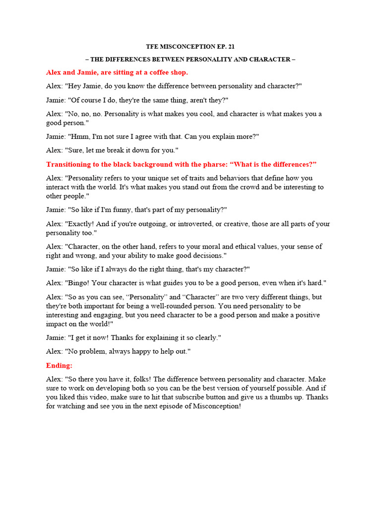 Personality & Character | PDF | Social Science