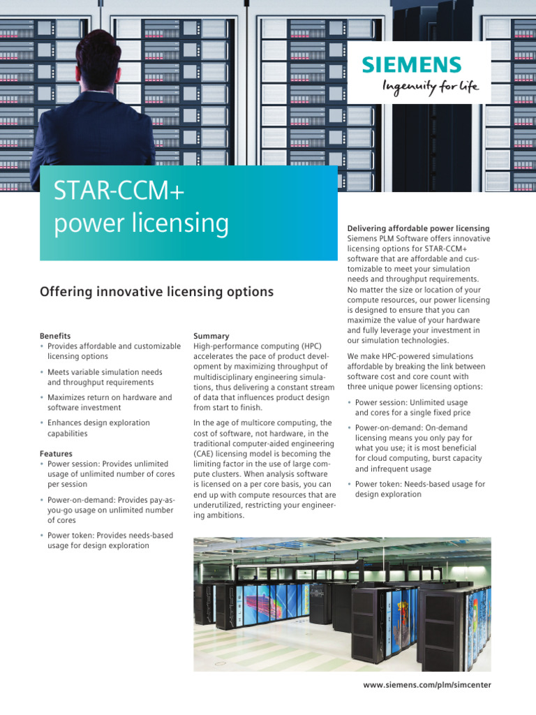 Simcenter STAR CCM Power Licensing Fact Sheet | PDF | Simulation | Supercomputer