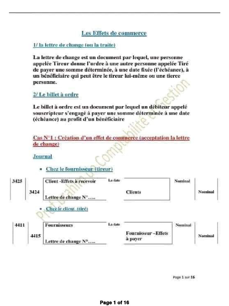 Les Effets de Commerce | PDF