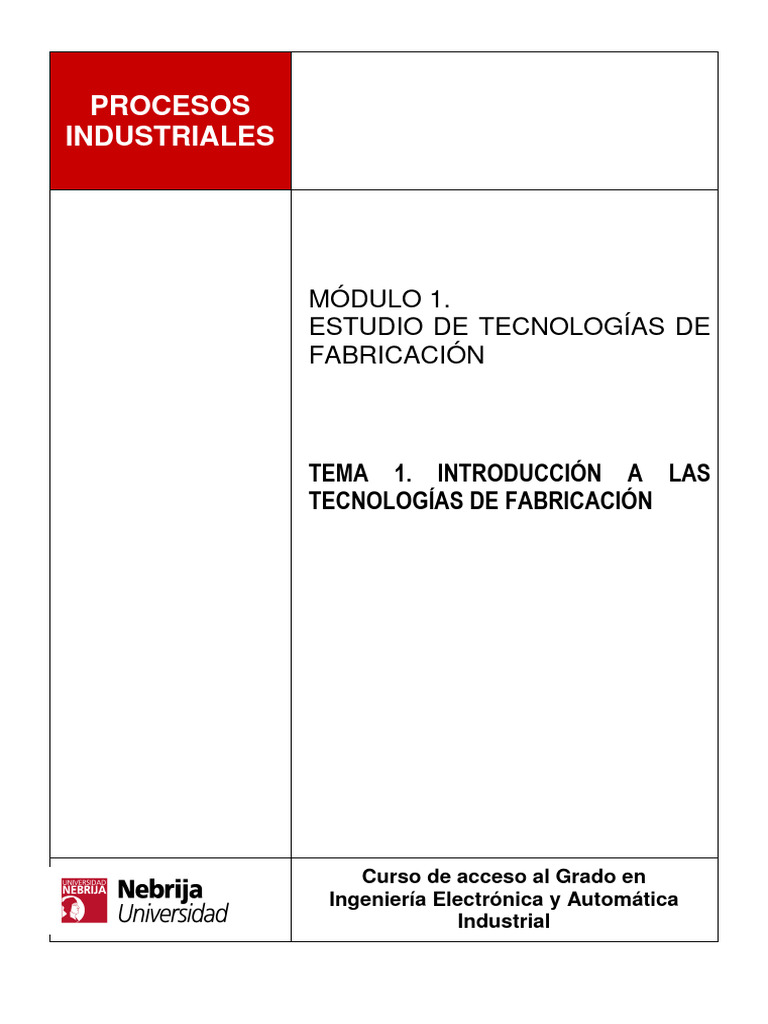 Tema 1 Introducción A Los Procesos de Fabricación | PDF | Conocimiento administrativo | Business