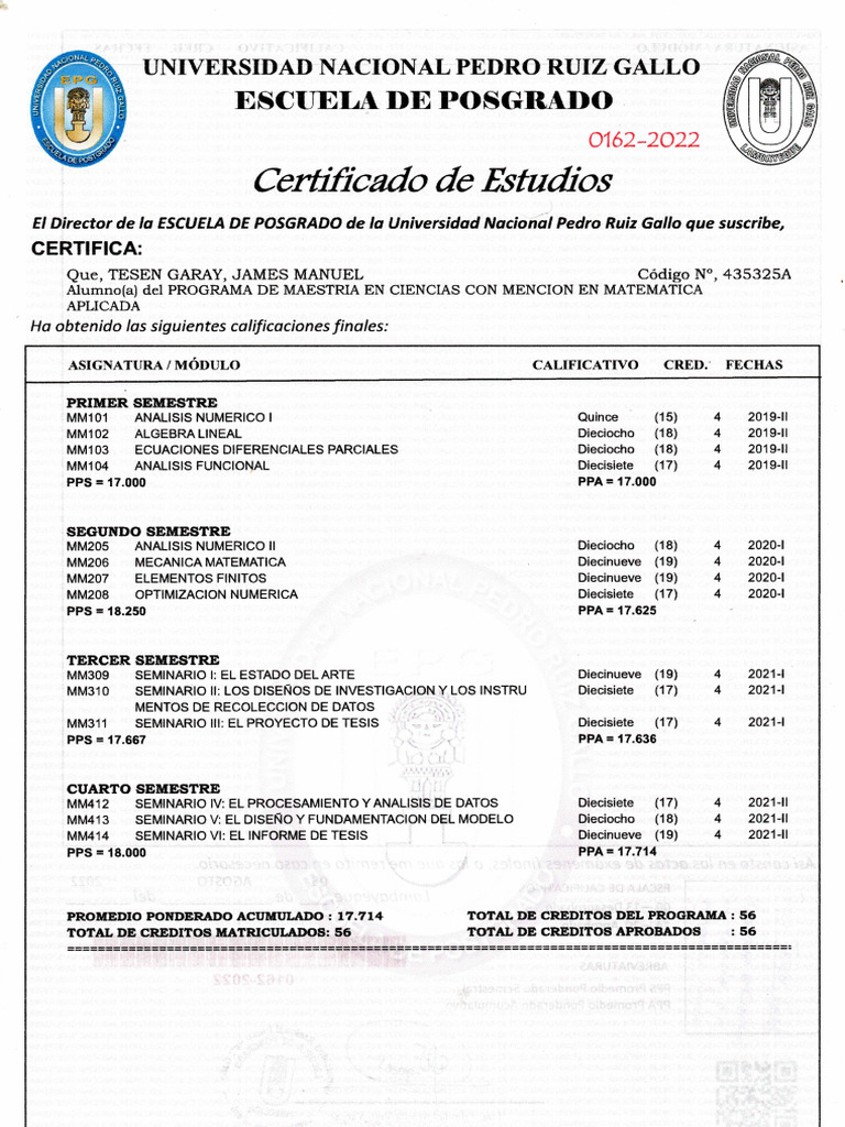 Certificado Maestria | PDF