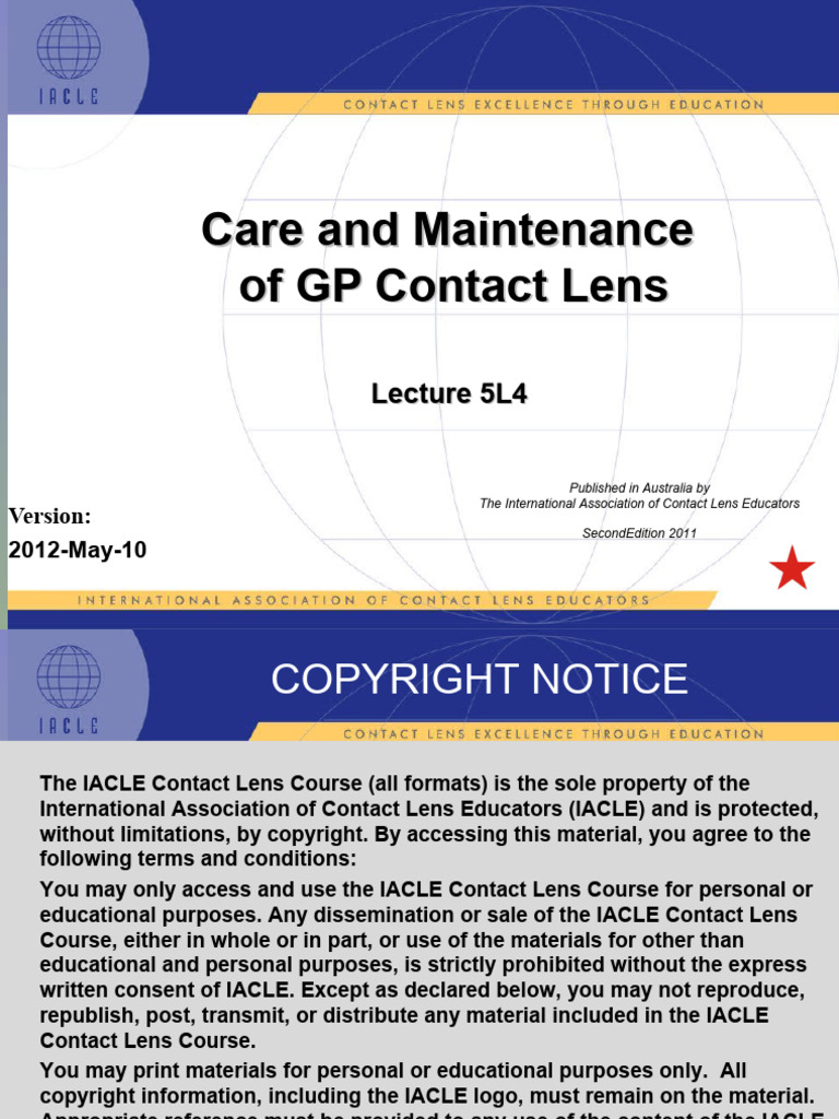 GP Lens Care and Maintenance | PDF | Contact Lens | Cell (Biology)