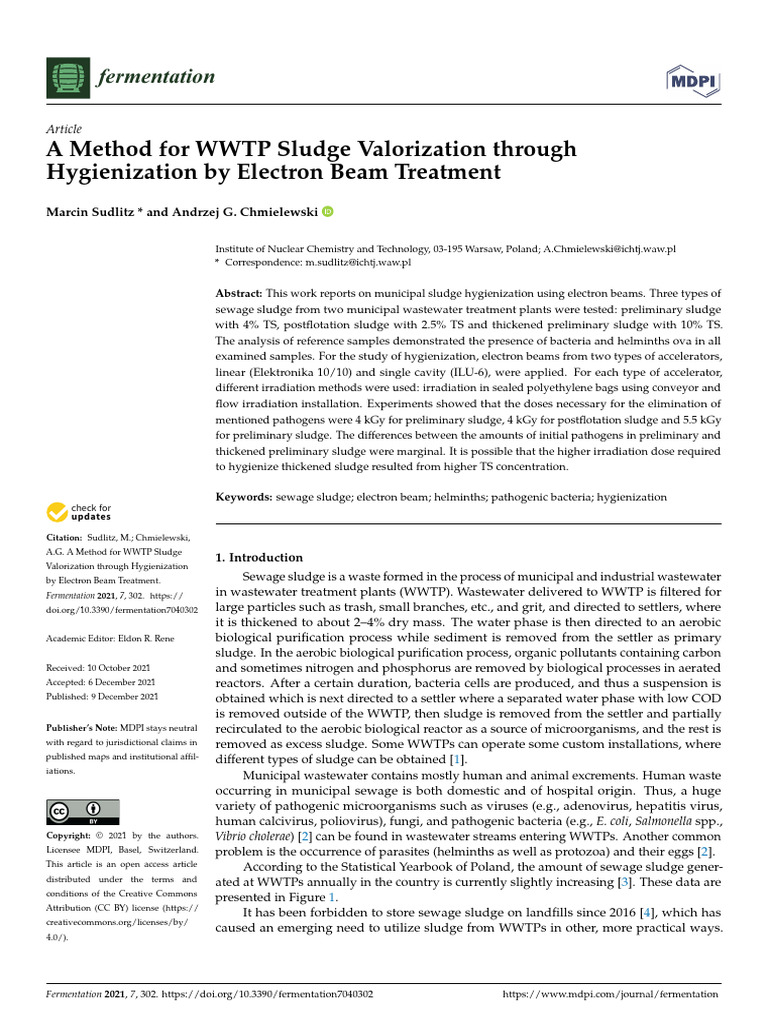 A Method For WWTP Sludge Valorization Through EB | PDF | Sewage ...