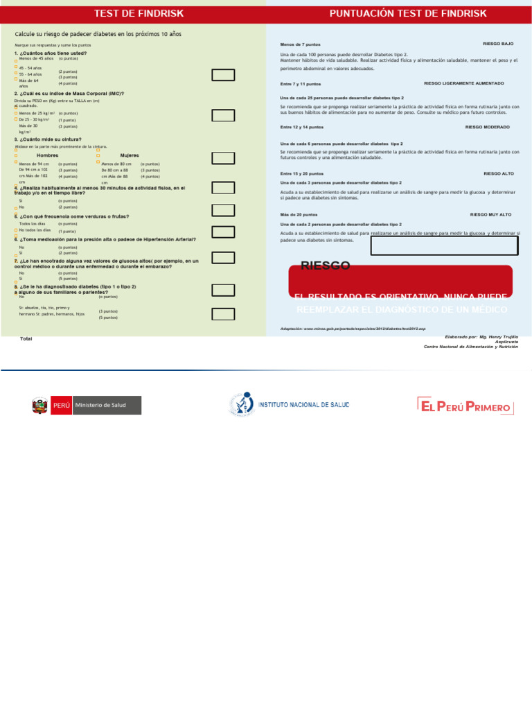 10 Test de Findrisk (1) | PDF | Diabetes | Medicina CLINICA