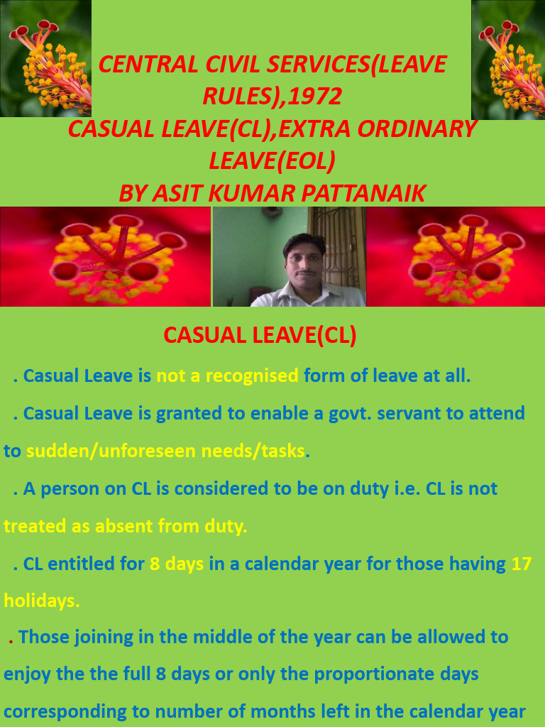 Central Civil Services Leave Rules | PDF | Health Care