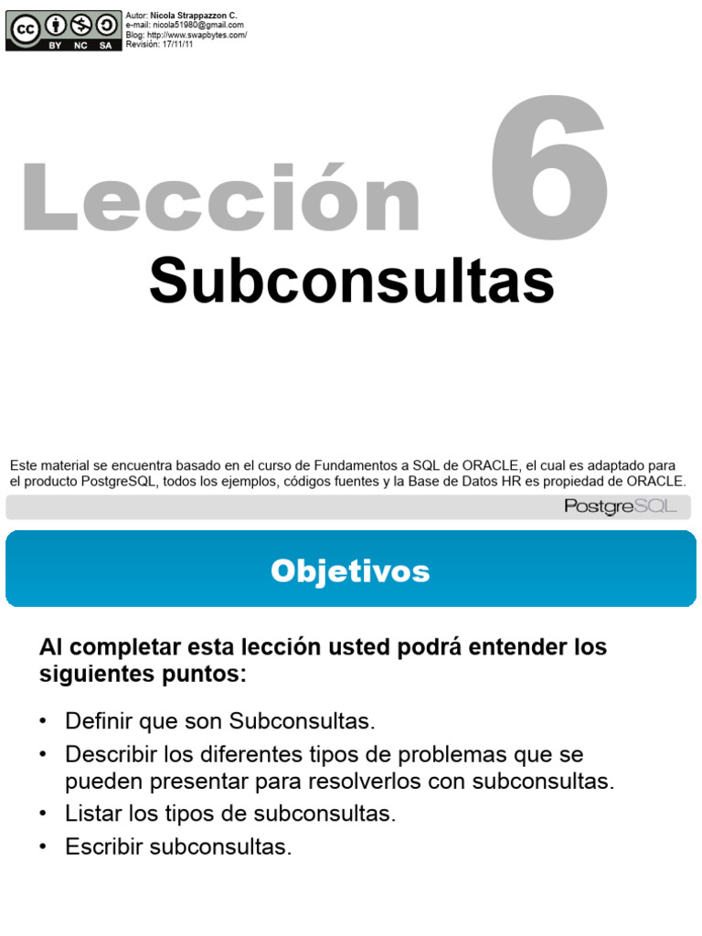 06 Subconsultas | PDF | SQL | Software de la aplicacion