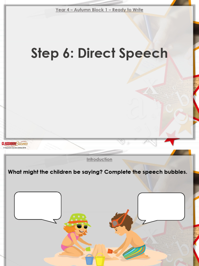 Direct Speech Lesson Guide 1 | PDF | Comma | Punctuation