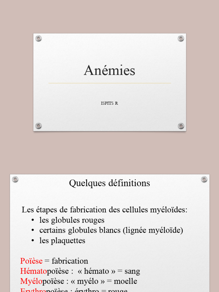 Anémies et globules blancs : analyse | PDF | Globule blanc | Moelle osseuse